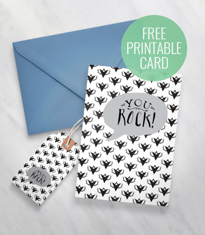 Printable Father's Day card - You Rock - free printable