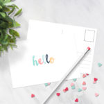 Free printable postcards - Hello design - set of 2 postcards
