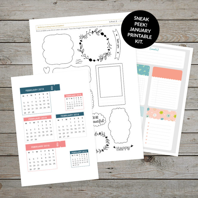 Sneak Peek - January Printable Planner Kit