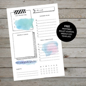Organise Your Week With A Bullet Journal Weekly Log Free Template