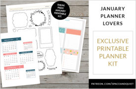 Sneak Peek - January Printable Planner Kit