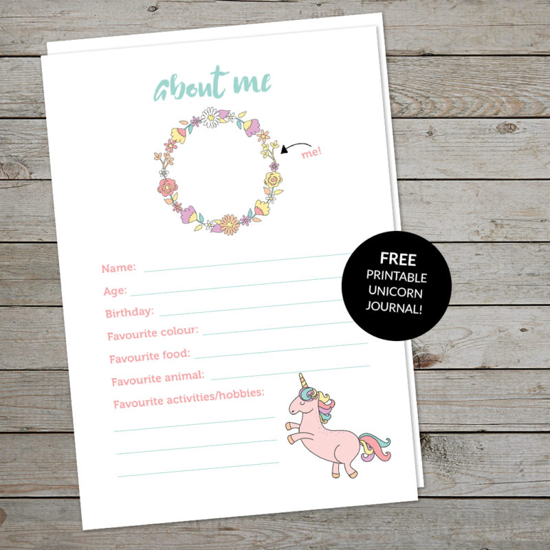 Free Printable Unicorn Journal: Encourage Kids to Journal - space and quiet