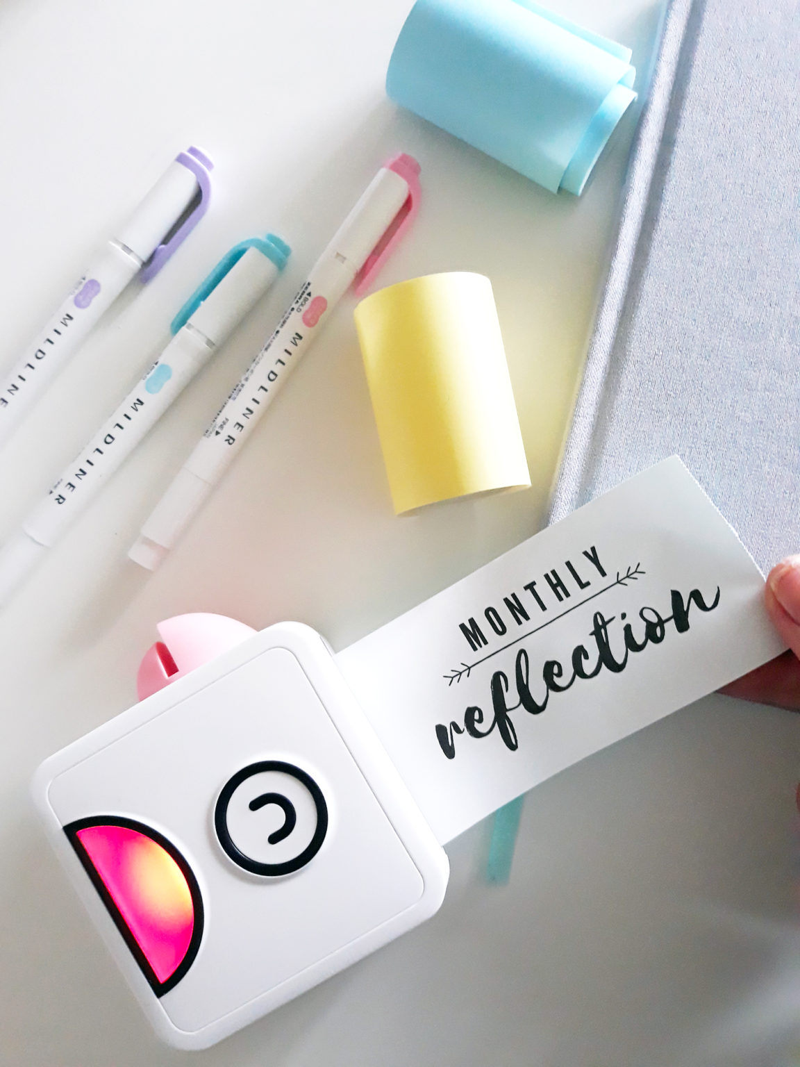Bullet Journal Monthly Reflection with a PoooliPrint Inkless Pocket Printer