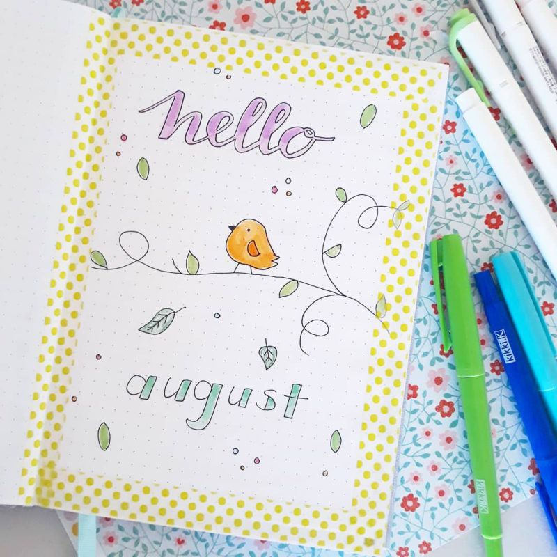 Nature Theme Bullet Journal Monthly Set Up - space and quiet Journaling