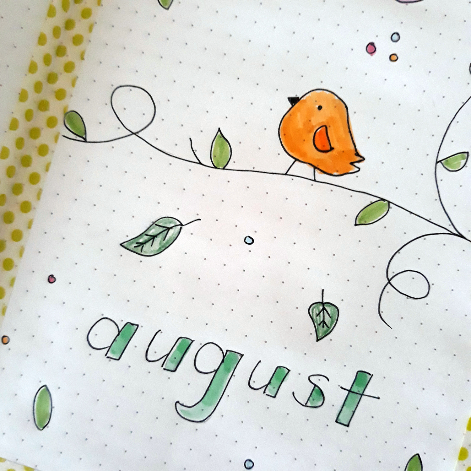 Nature Theme Bullet Journal Monthly Set Up - space and quiet Journaling