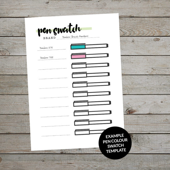 Pen Test and Color Swatch Template Printable - Space And Quiet