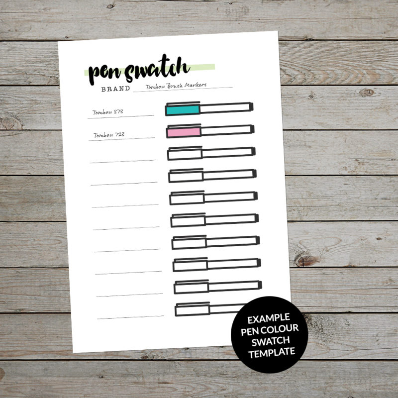 Pen Test and Color Swatch Template Printable - Space And Quiet