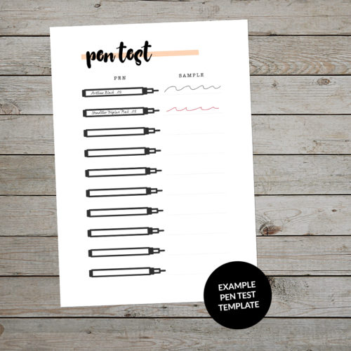 Pen Test and Color Swatch Template Printable - Space And Quiet