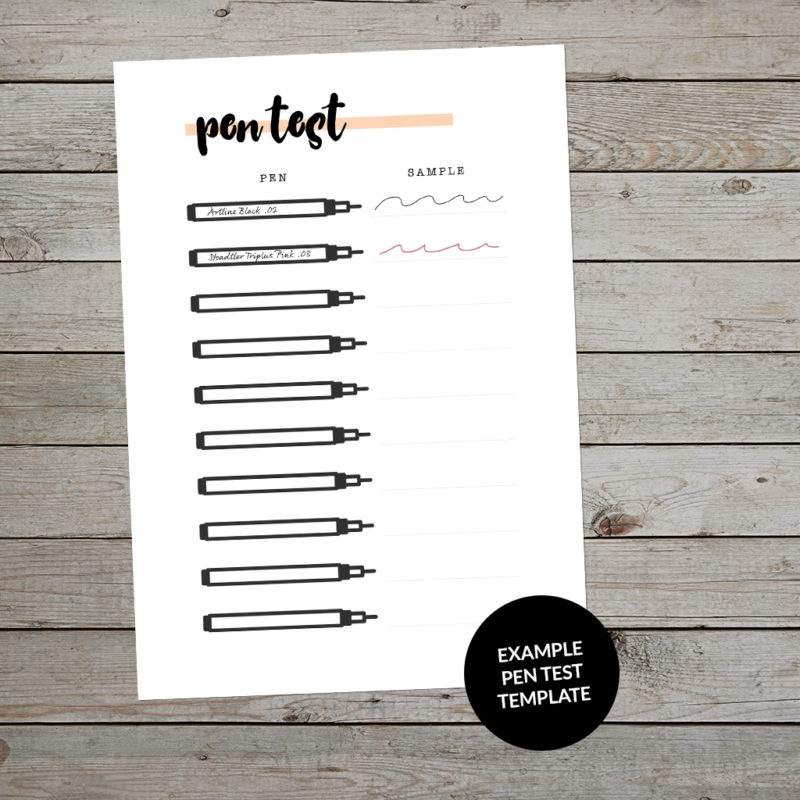 Pen Test and Color Swatch Template Printable - Space And Quiet