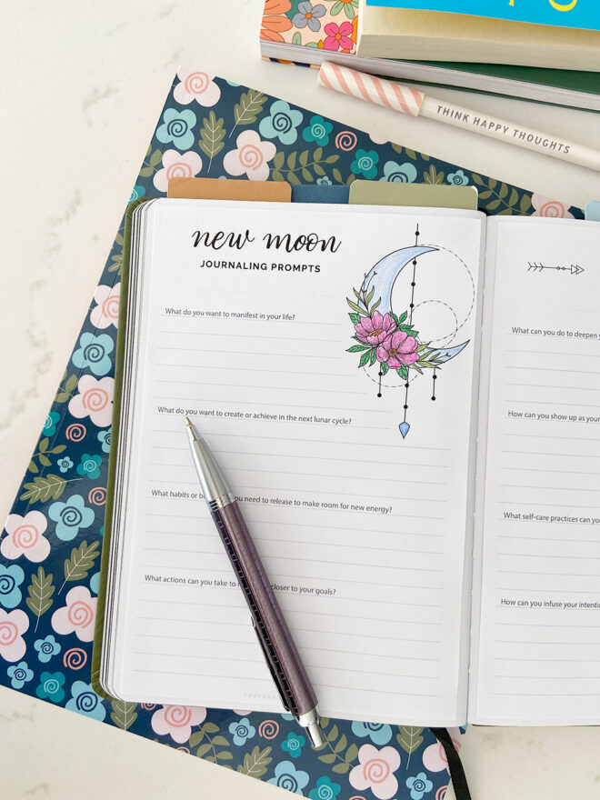 Phases Of The Moon Journaling Prompts and Intention Setting Printables