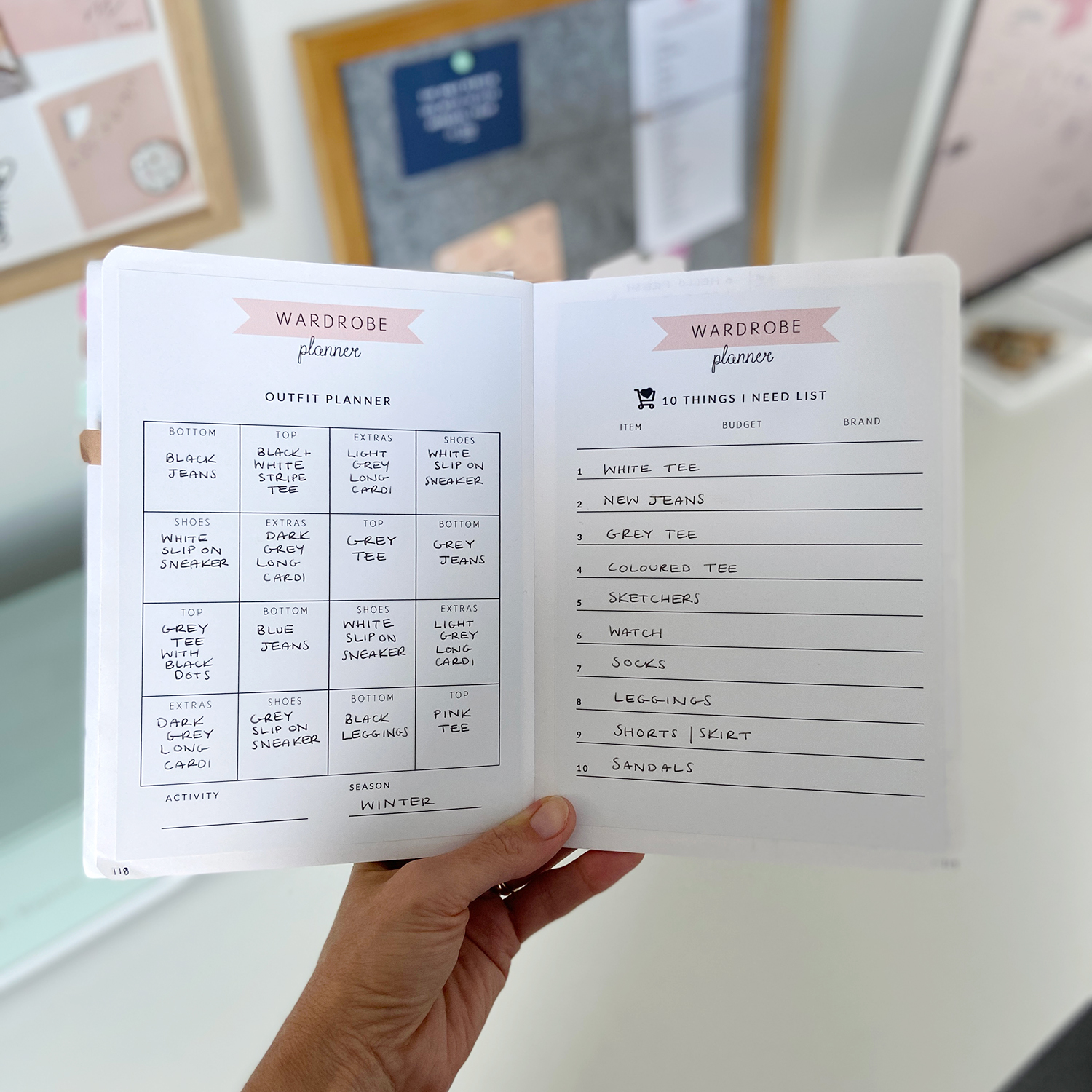 Capsule Wardrobe Planner Printable for Bullet Journal - space and quiet