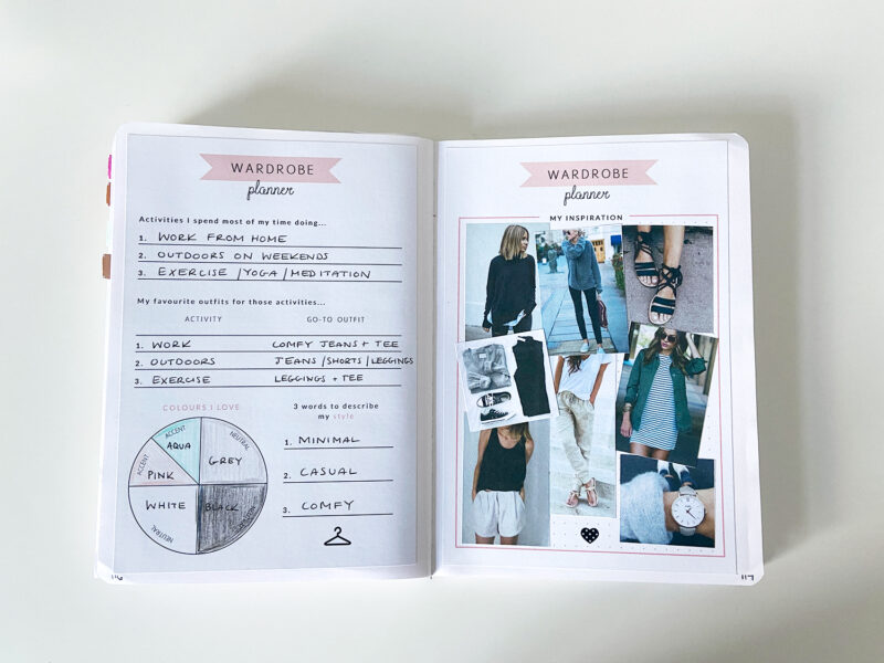 Capsule Wardrobe Planner Printable for Bullet Journal - space and quiet