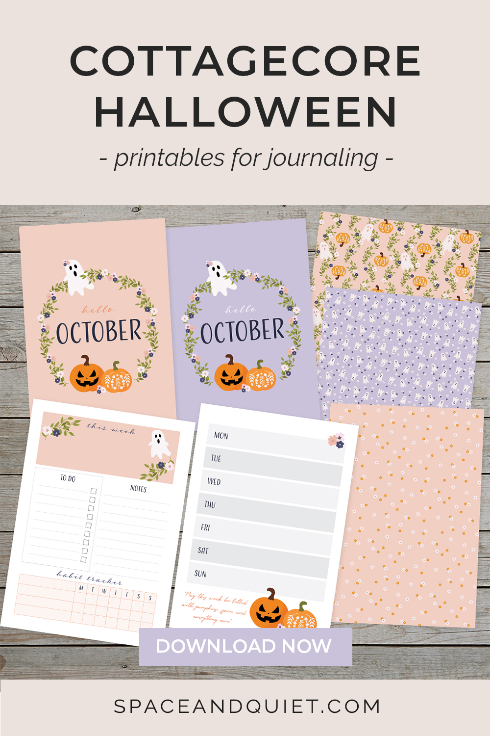 Cottagecore Halloween Printables for Journaling - space and quiet