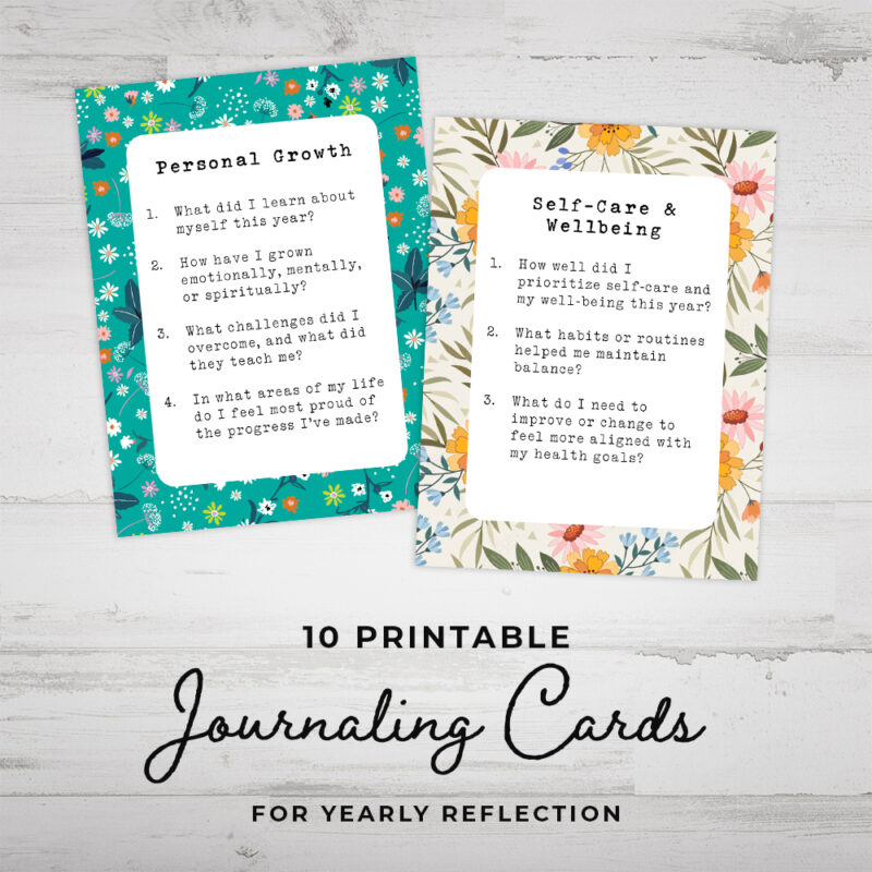 Yearly Reflection Journaling Cards Printable - Space And Quiet