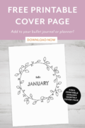 January Monthly Cover Printable - Space and Quiet Journaling