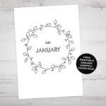 January Monthly Cover Printable - Space and Quiet Journaling