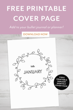 January Monthly Cover Printable - Space and Quiet Journaling