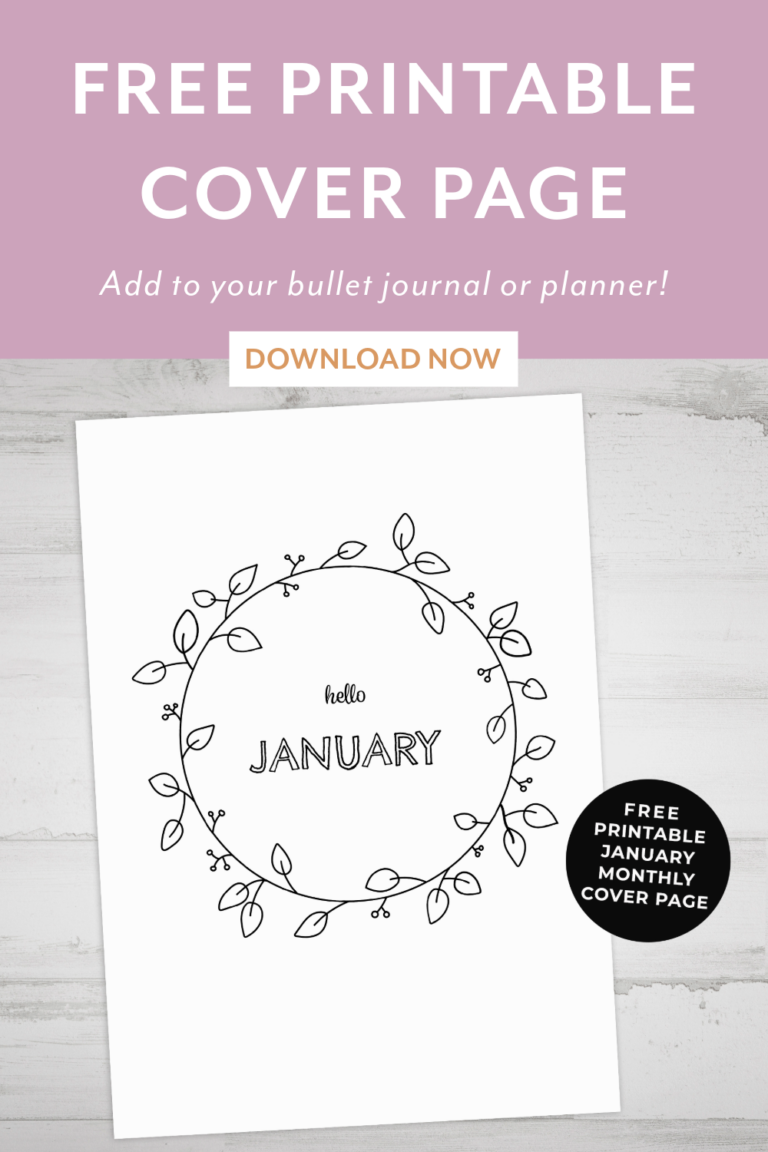 January Monthly Cover Printable - Space and Quiet Journaling