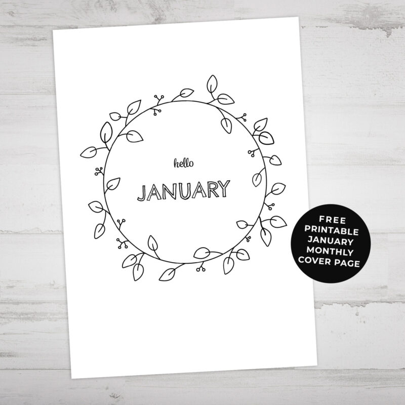 January Monthly Cover Printable - Space and Quiet Journaling