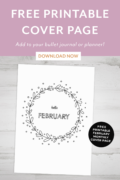 February Monthly Cover Free Printable - Space And Quiet Journaling
