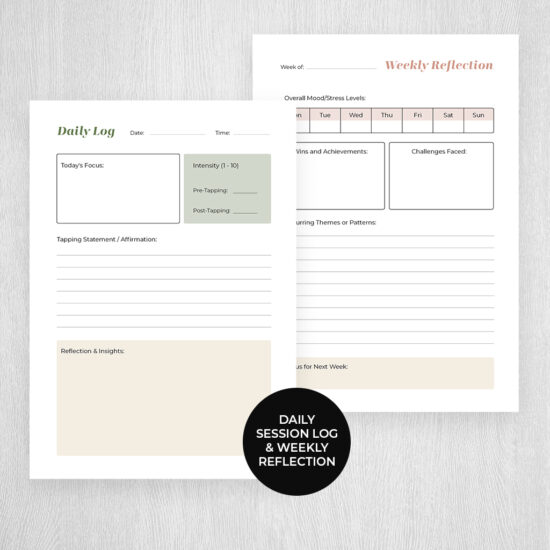 EFT Tapping Journal Printable / Book - Space and Quiet Journaling