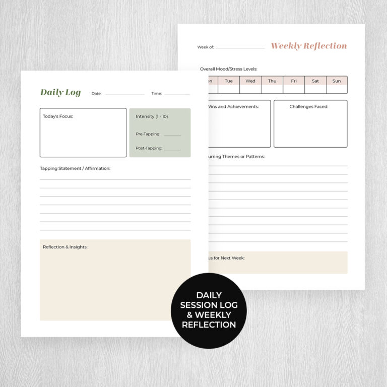 EFT Tapping Journal Printable / Book - Space and Quiet Journaling