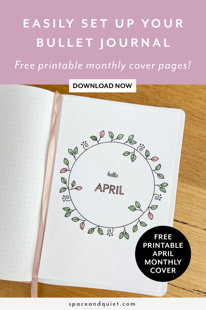 April Monthly Cover & Journal Prompts - Space & Quiet Journaling