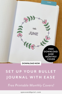 June Monthly Cover Free Printable - Space And Quiet Journaling