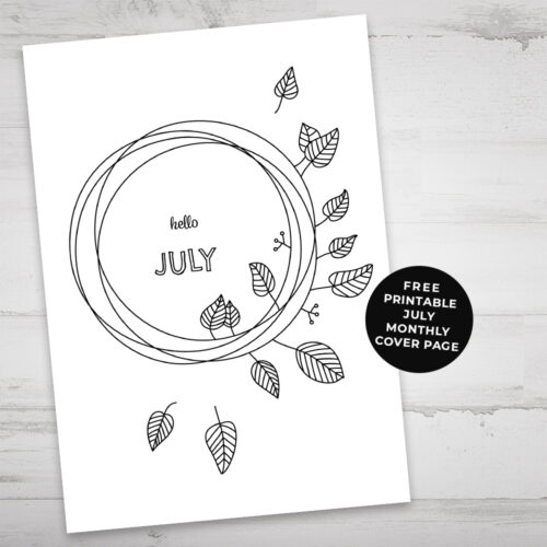 July Monthly Cover Free Printable - Space and Quiet Journaling