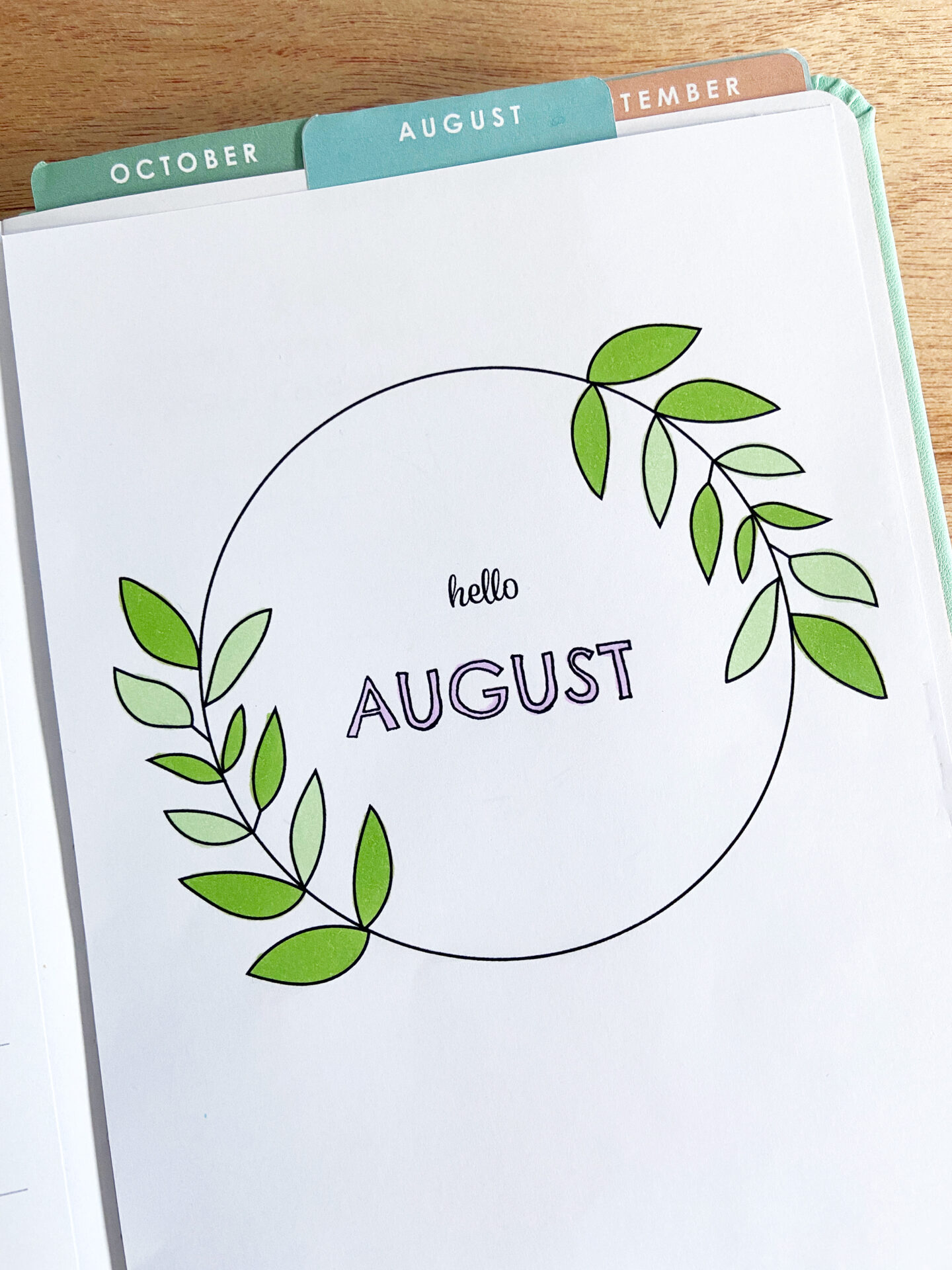 August Monthly Cover Free Printable - Space and Quiet Journaling