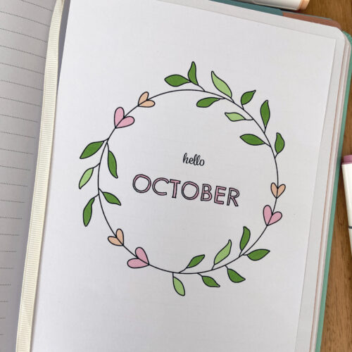 Free Printable October Monthly Cover - Space & Quiet Journaling