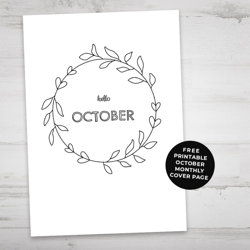 Free Printable October Monthly Cover - Space & Quiet Journaling