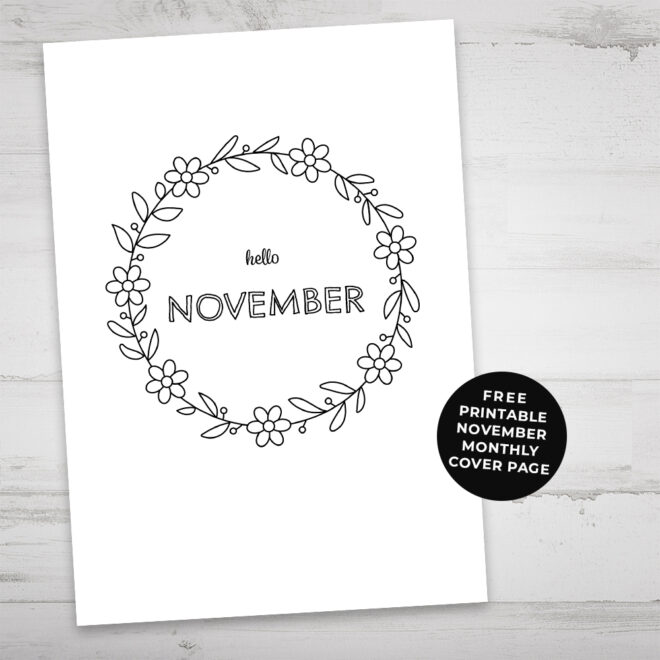 Printable November Monthly Cover | Space & Quiet Journaling