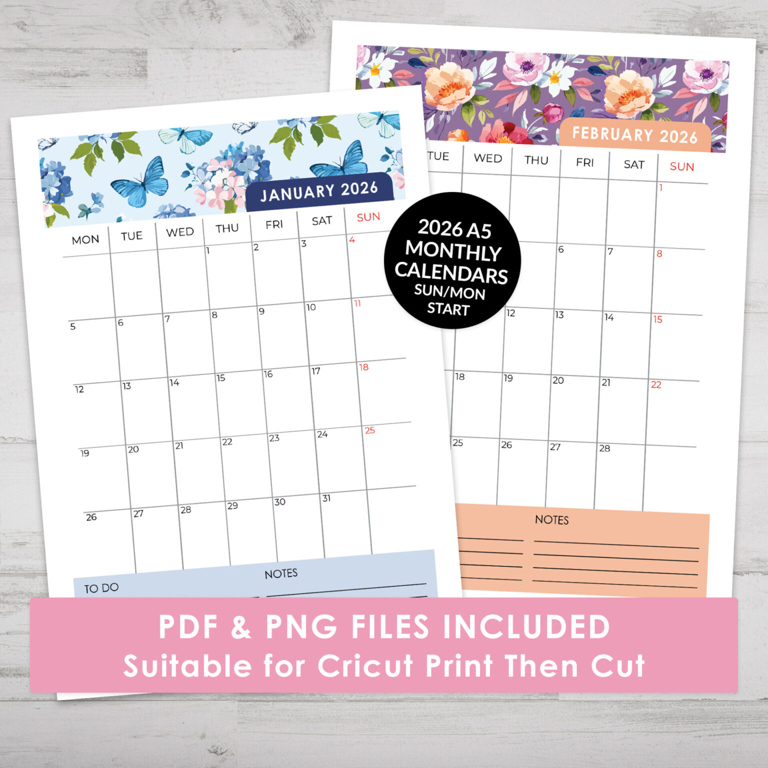2026 Printable Calendar Collection - Space & Quiet Journaling