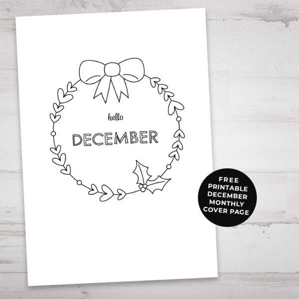 Free Printable December Monthly Cover: Space & Quiet Journaling