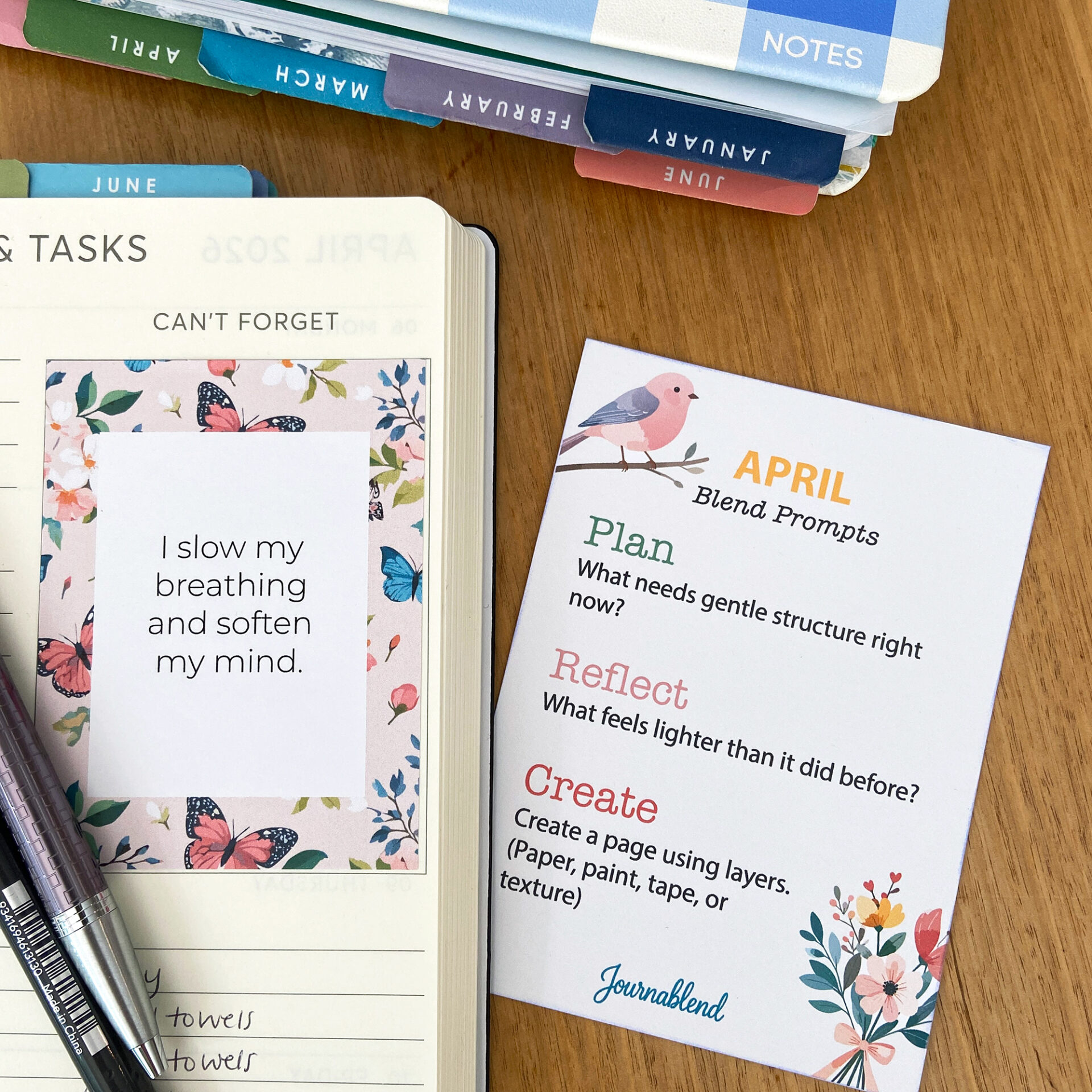 April Journaling Prompts: Free Printable Blend Prompt Card